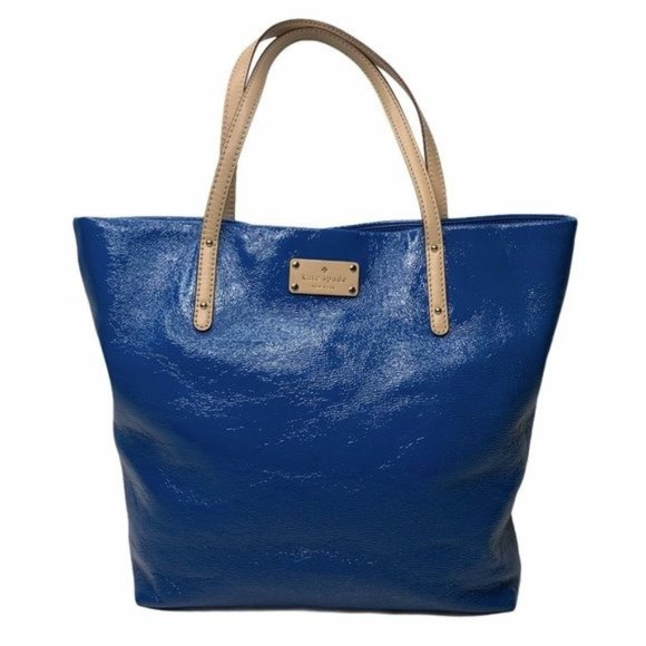 kate spade | Bags | Kate Spade Blue Patent Leather Tote Handbag | Poshmark